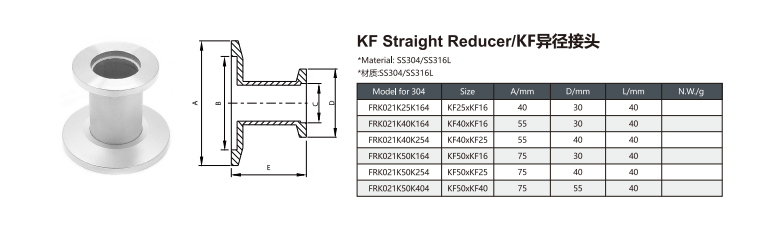 KF Straight Reducer - QiMing Stainless Co.,Ltd