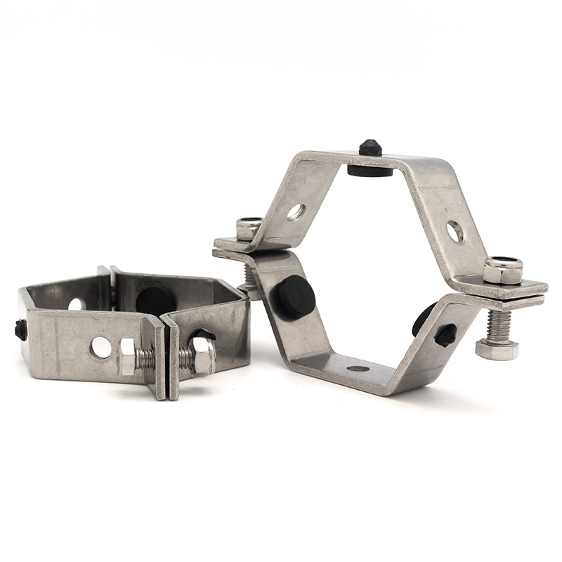 SS304 Pipe Clamp Sanitary Hex Pipe Hanger with Rubber Grommets Casting ...